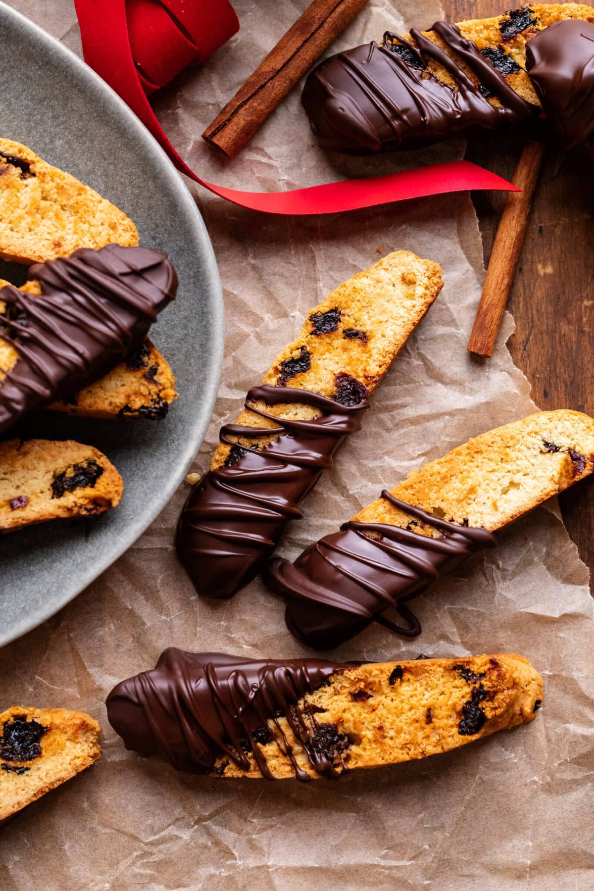 Cherry Chocolate Dipped Biscotti – A Simple Palate