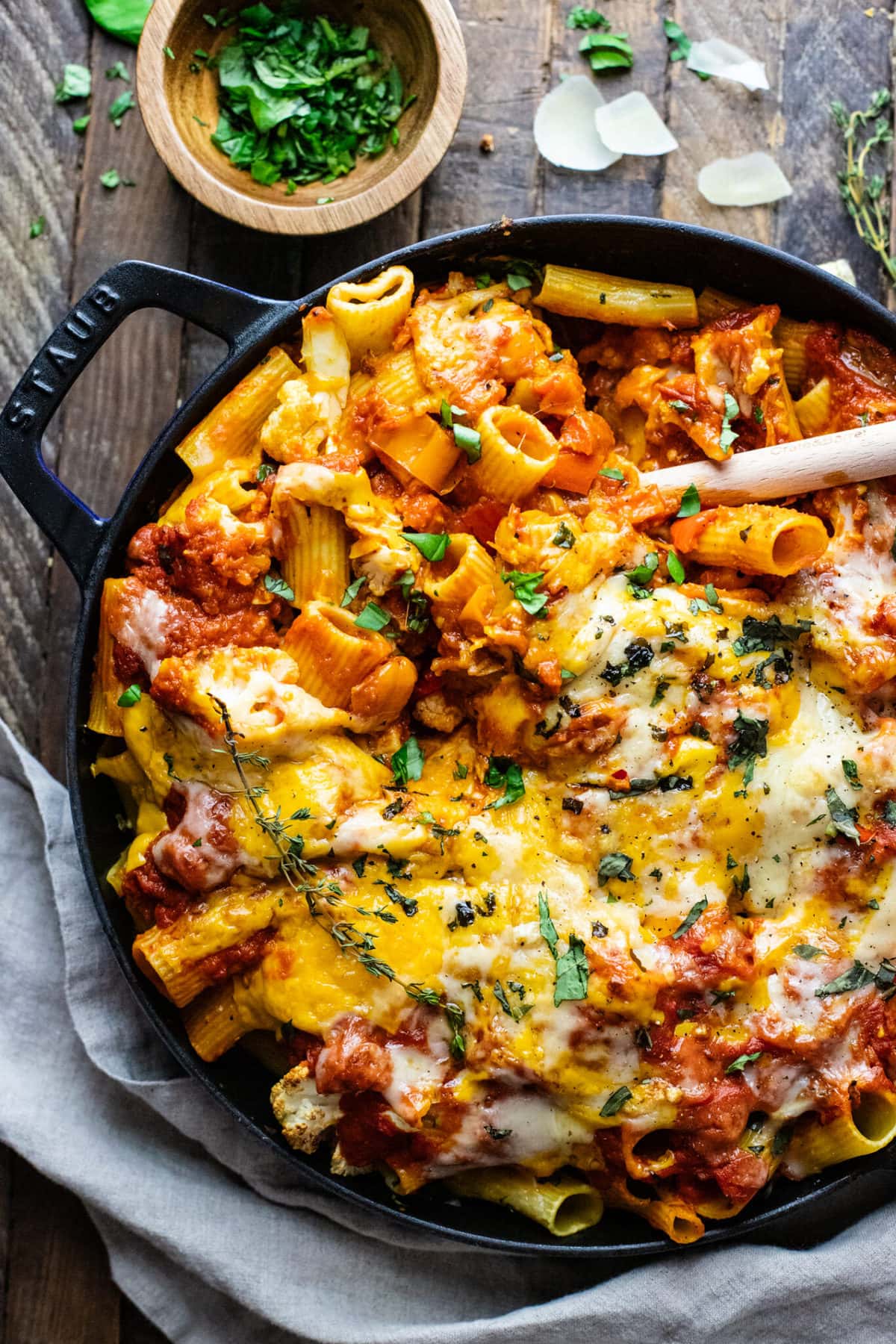 Three Cheese Baked Rigatoni with Roasted Vegetables – A Simple Palate