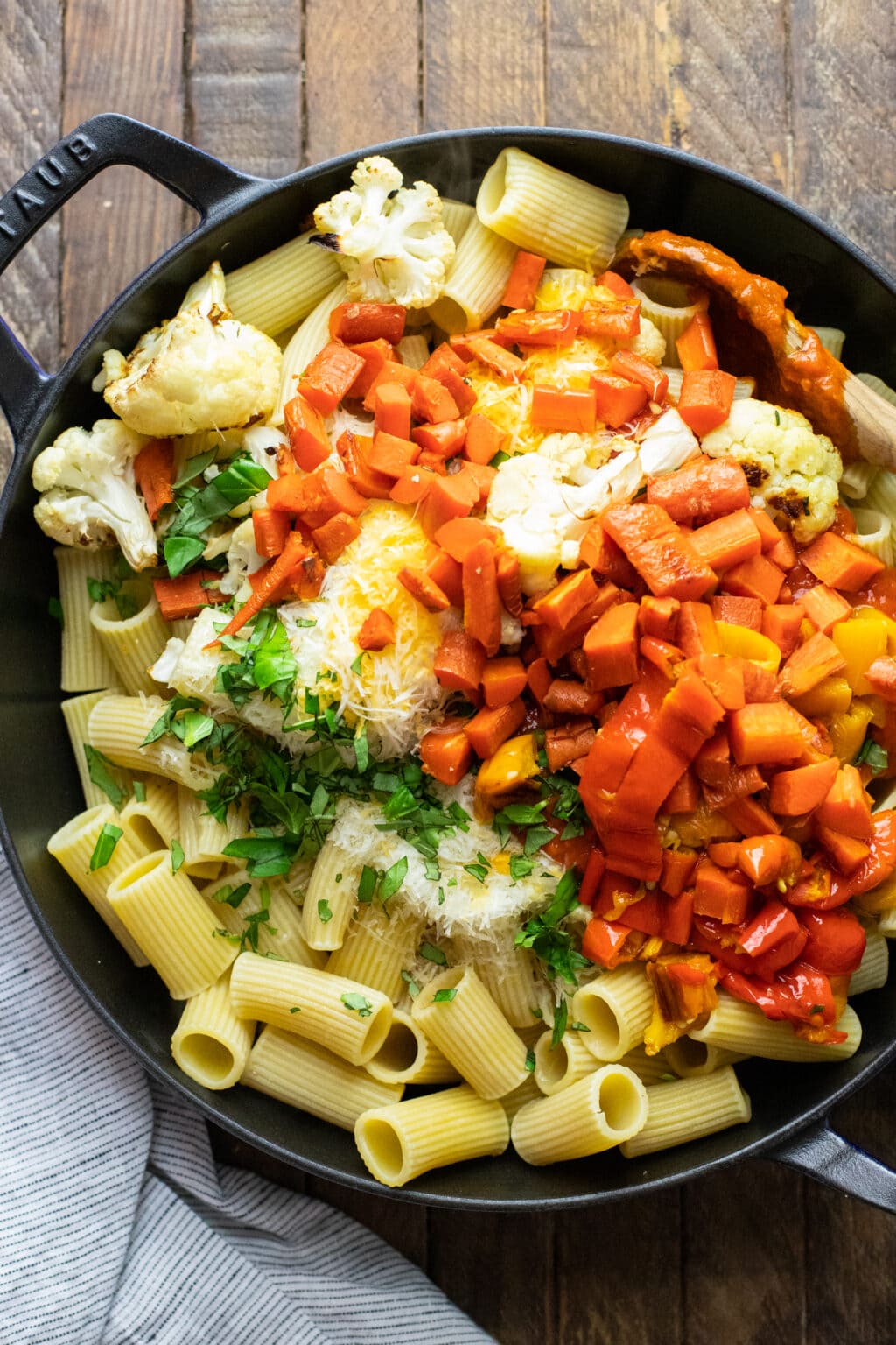 Three Cheese Baked Rigatoni with Roasted Vegetables – A Simple Palate
