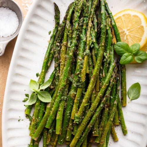 Roasted Lemon Asparagus with Fresh Basil – A Simple Palate